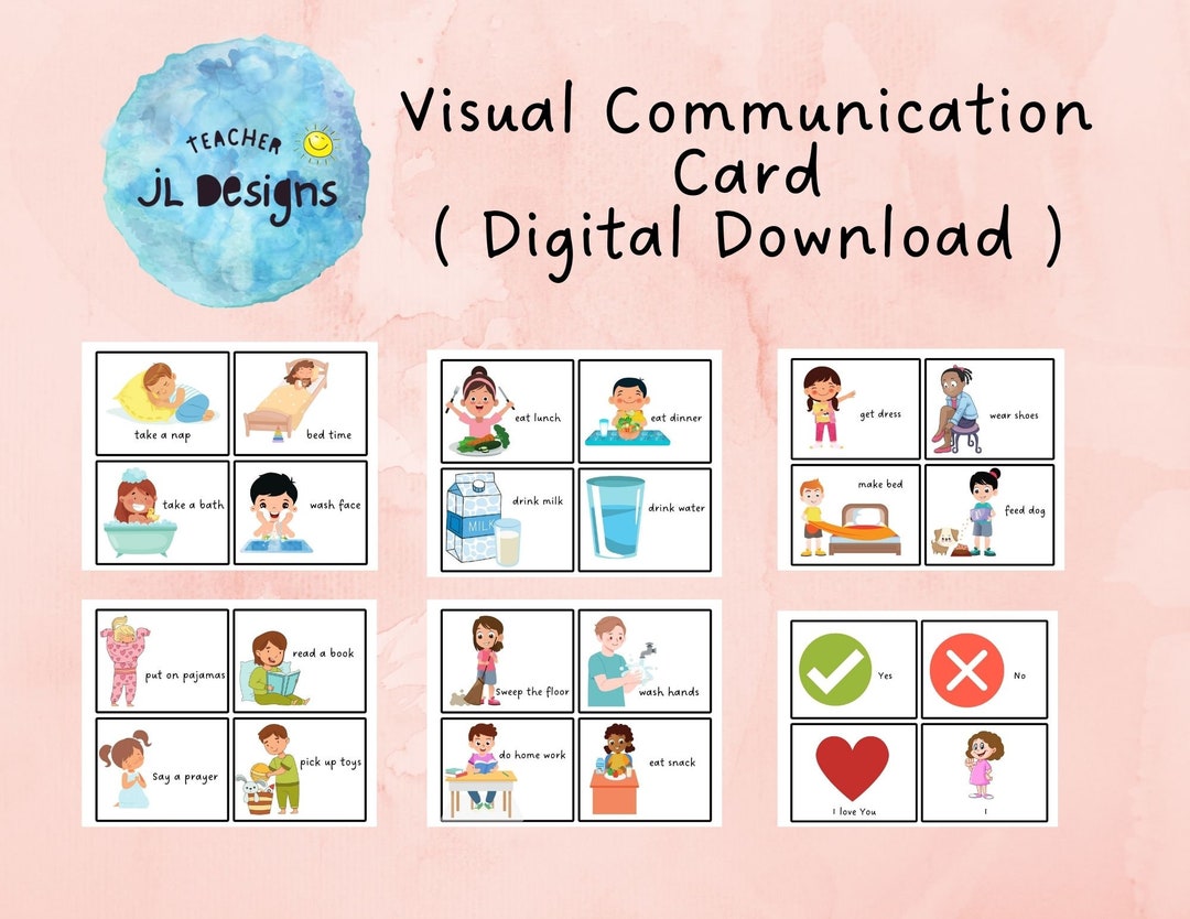 Visual Communication Cards: Speech & Autism Aid (digital Download ...