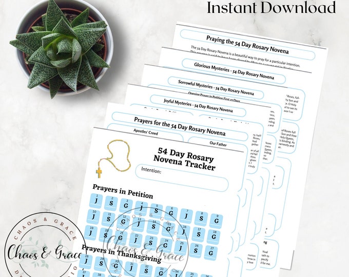54-day Rosary Novena Bundle Printable Tracker With Guide for Catholic ...