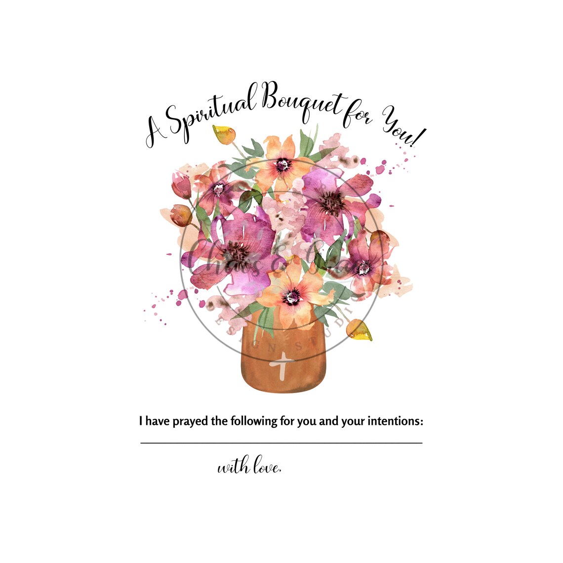 Spiritual Bouquet Printable, Spiritual Gift, Prayer Card, Catholic Gift ...