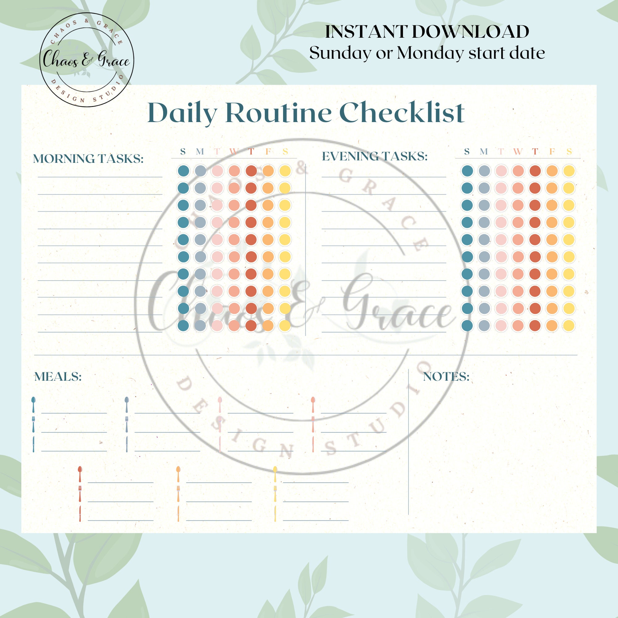 Home Management Checklist, Daily/weekly Planner Checklist, Daily to Do ...
