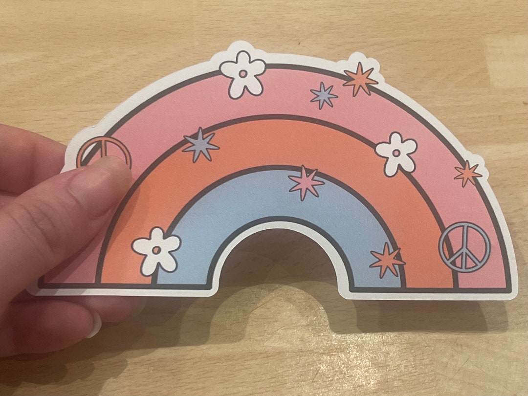 Rainbow Sticker XL Sticker Big Sticker Handmade - Etsy