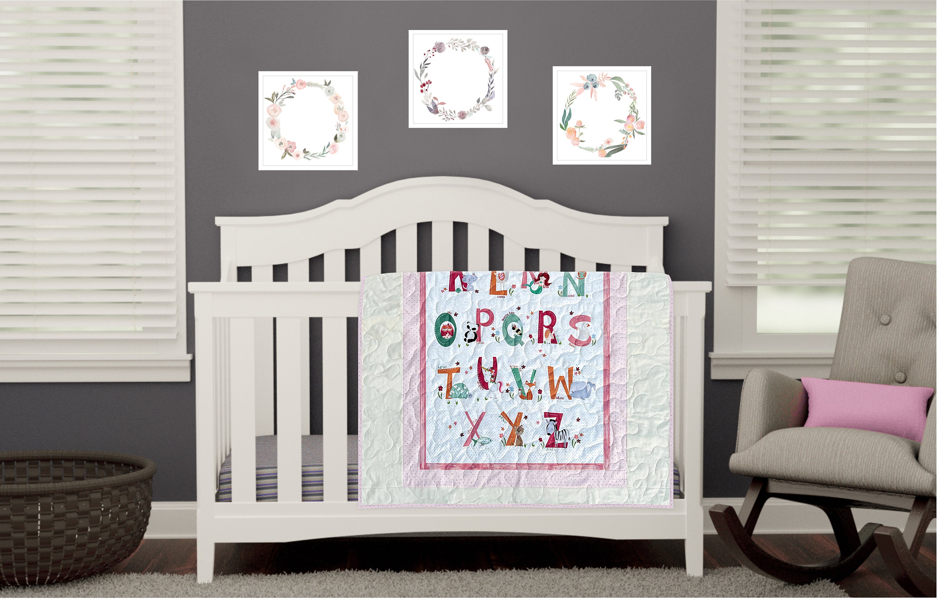 Handmade Alphabet Quilt, ABC Quilt, ABC Design Quilt, ABC Lap Quilt ...