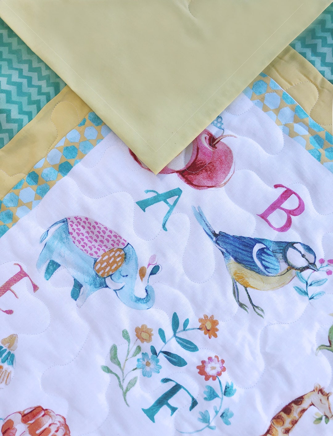 Handmade Alphabet Quilt, ABC Quilt, ABC Design Quilt, ABC Lap Quilt ...