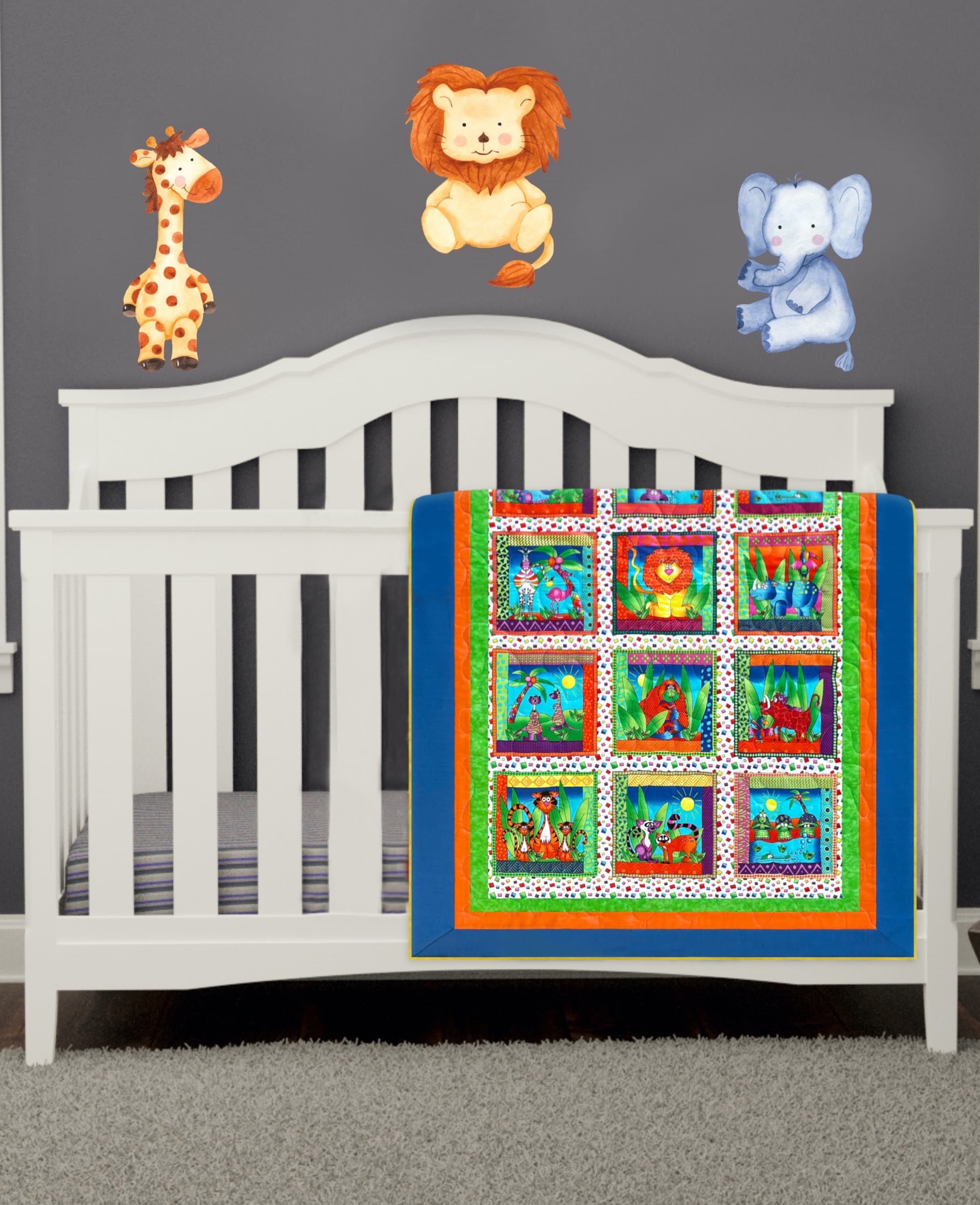 Handmade Jungle Quilt, Jungle Quilt Wall Hang, Jungle Baby Quilt ...