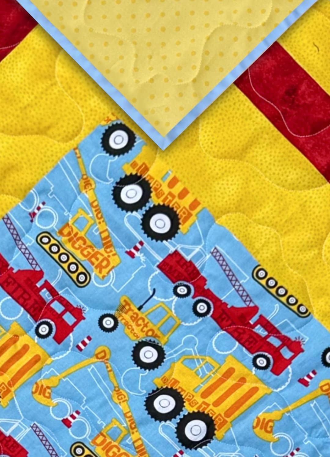 Handmade Construction Quilt, Construction Toddler Quilt, Construction ...