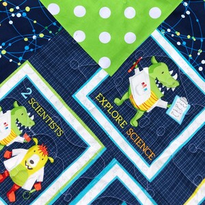 Science Theme Quilt, Monster Toddler Quilt, Science Theme Nursery ...