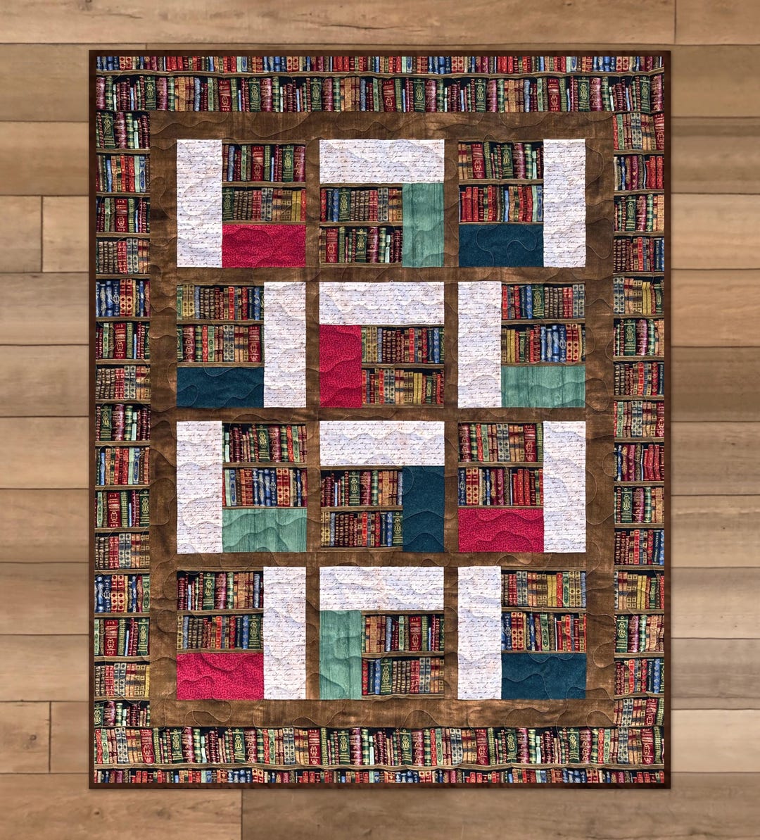 Handmade Book Quilt, Book Nook Quilt, Book Lover Gift, Reading Quilt ...