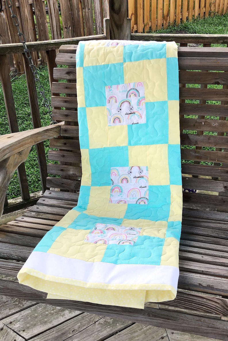 Rainbow Baby Gender Neutral Quilt With Rainbow Design - Etsy