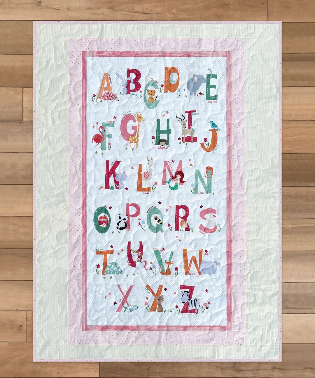 Handmade Alphabet Quilt, ABC Quilt, ABC Design Quilt, ABC Lap Quilt ...