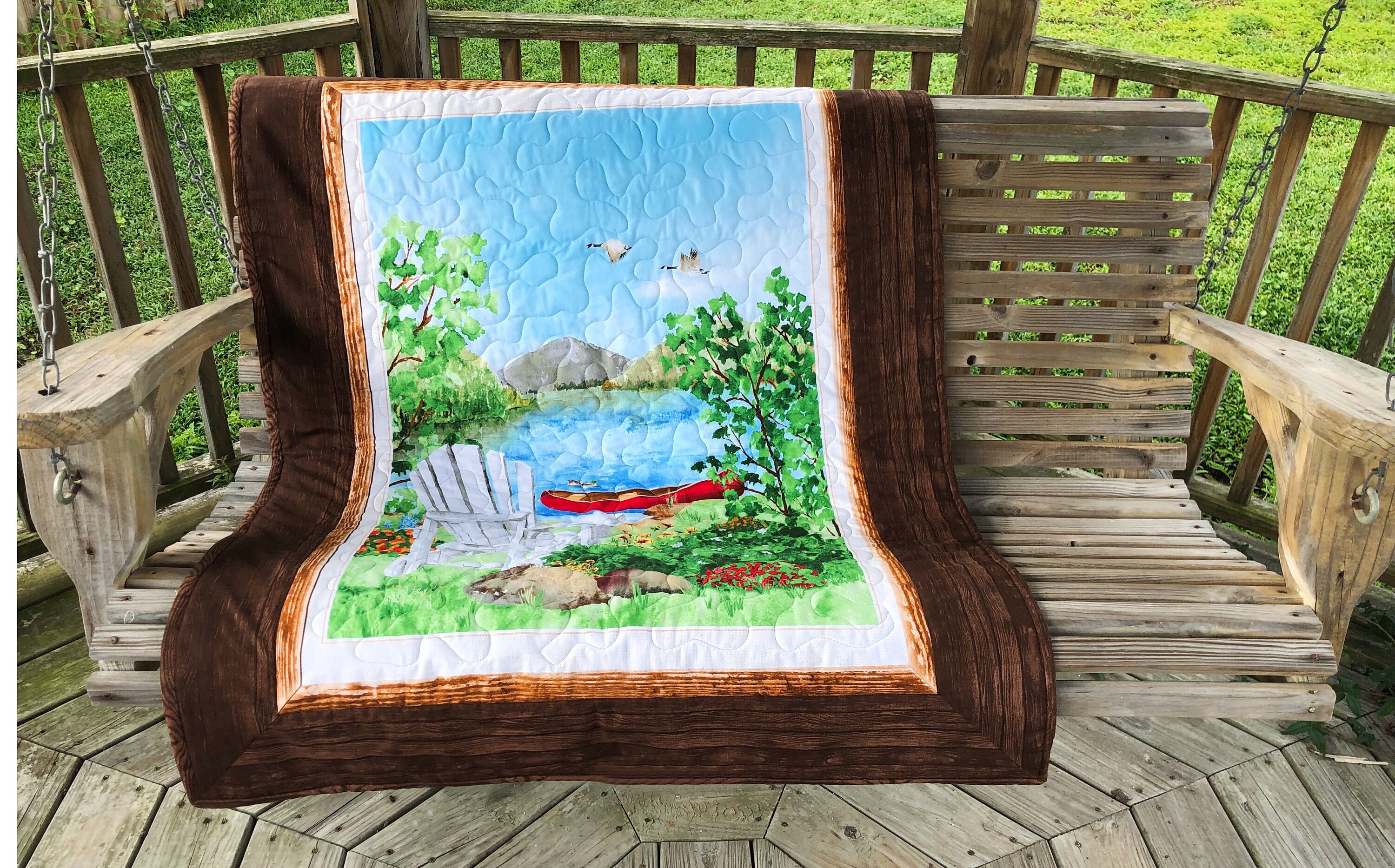Lake Design Lap Quilt, Lake Vacation Lap Quilt, Cabin Quilt, Quilt With ...