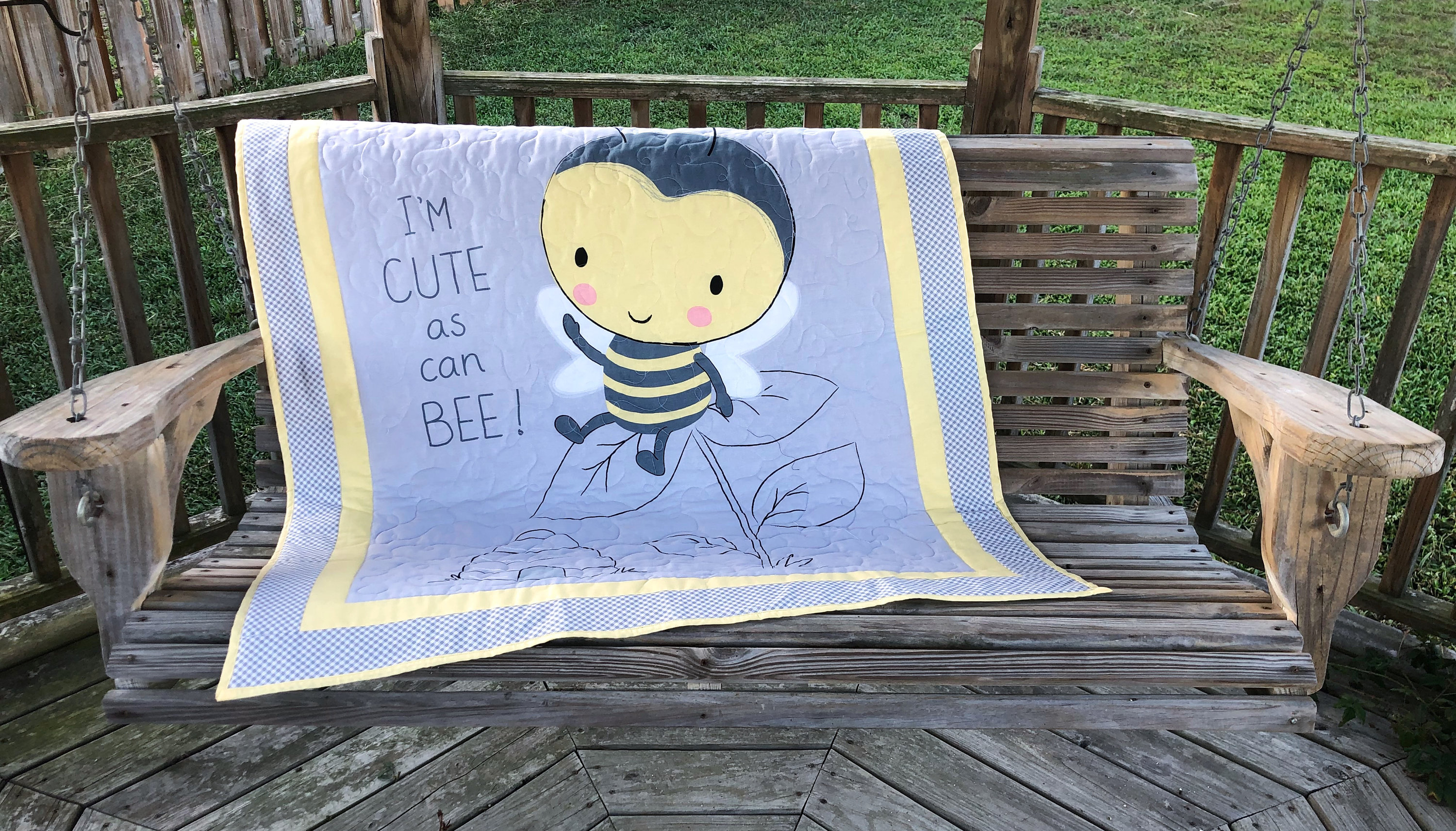 Handmade Bee Quilt, Bee Themed Baby Quilt, Bee Toddler Quilt, Bee ...