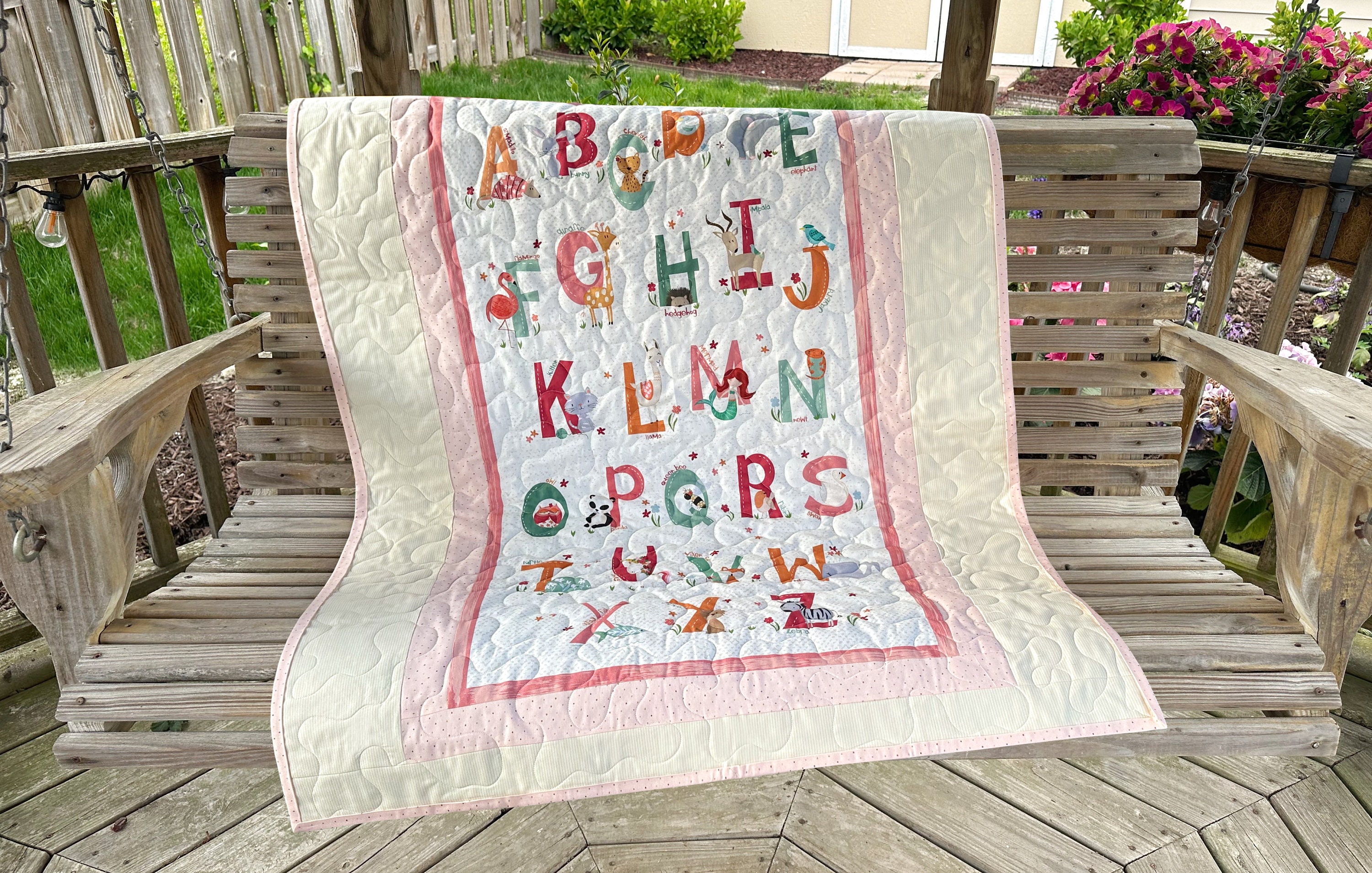 Handmade Alphabet Quilt, ABC Quilt, ABC Design Quilt, ABC Lap Quilt ...
