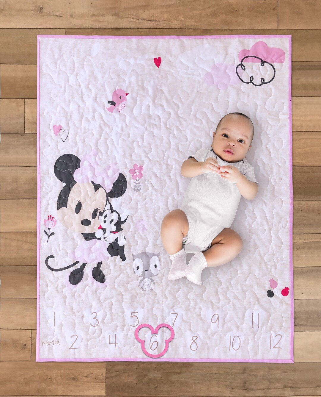 Baby Milestone Quilt, Minnie Milestone Quilt, Minnie Nursery Theme ...