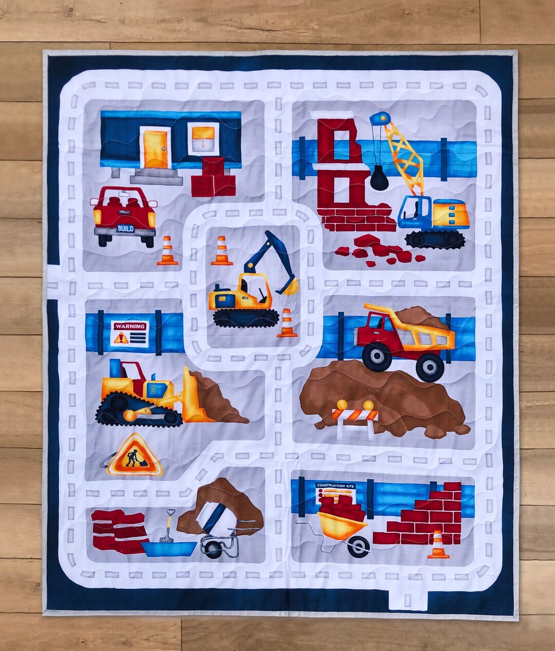 Handmade Child's Playmat, Playmat for Toy Cars and Trucks, Playmat for ...