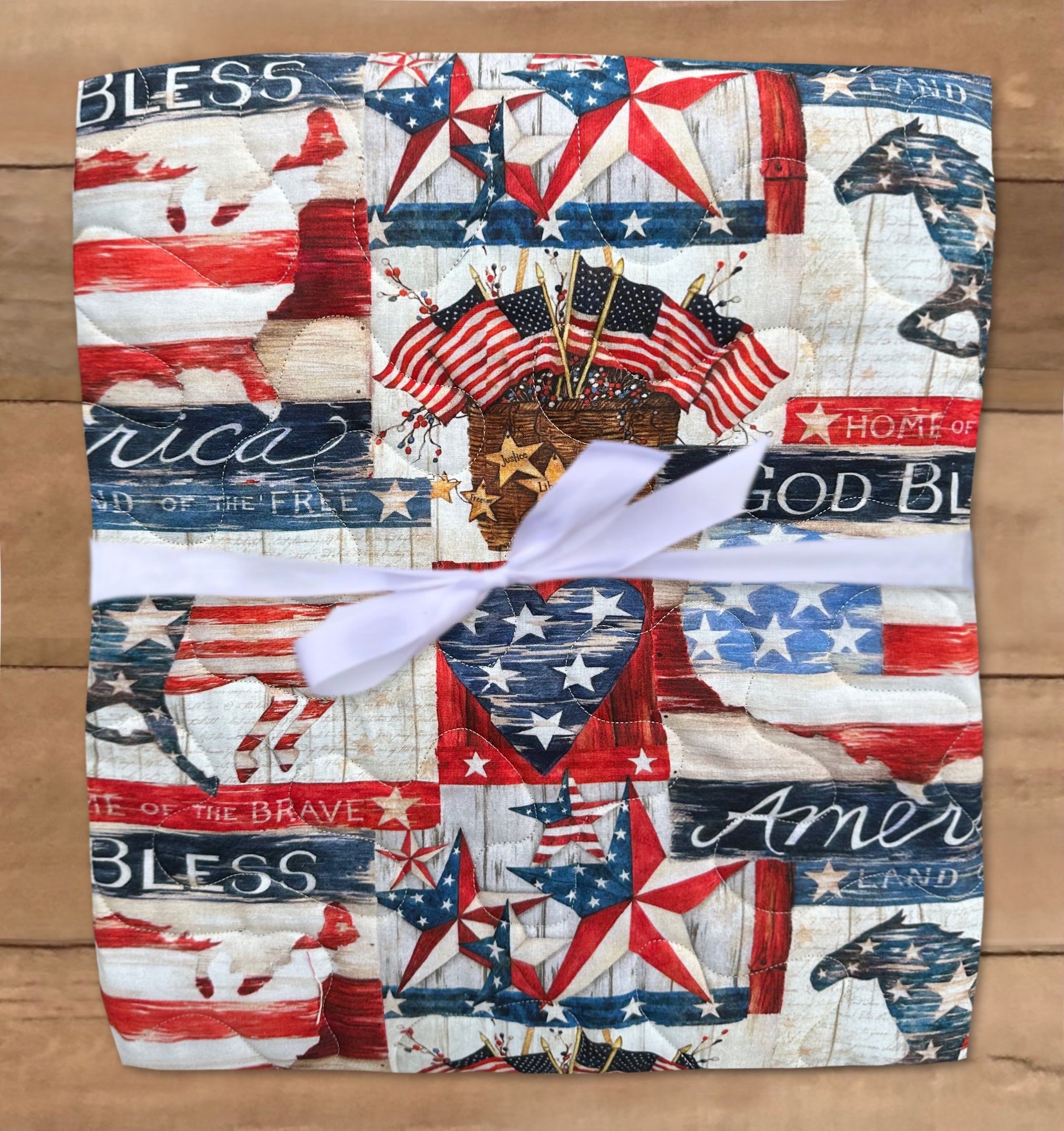 America Themed Quilt, America Lap Quilt, Americana Theme Gift ...