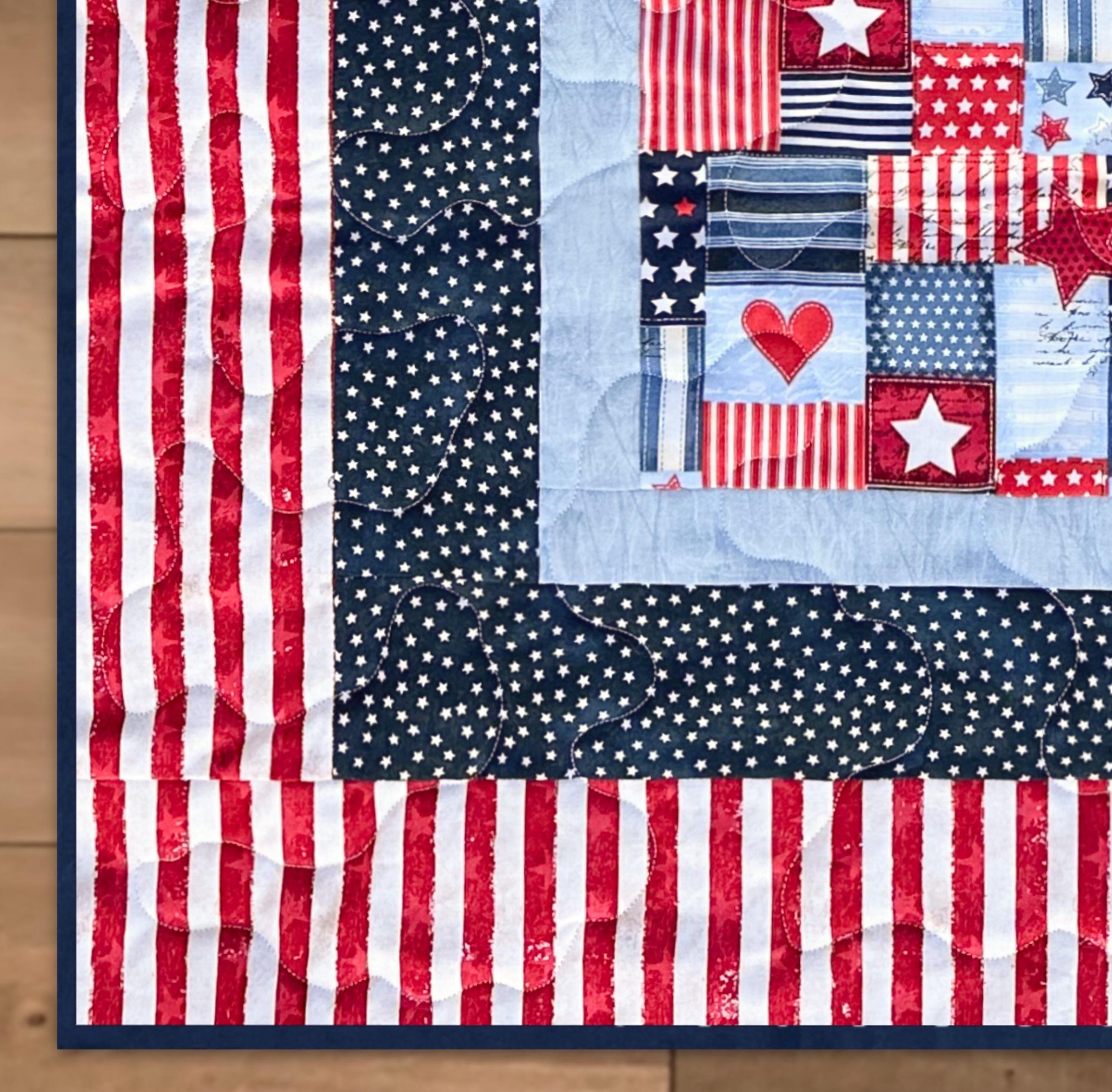 America Themed Quilt, America Lap Quilt, Americana Theme Gift ...