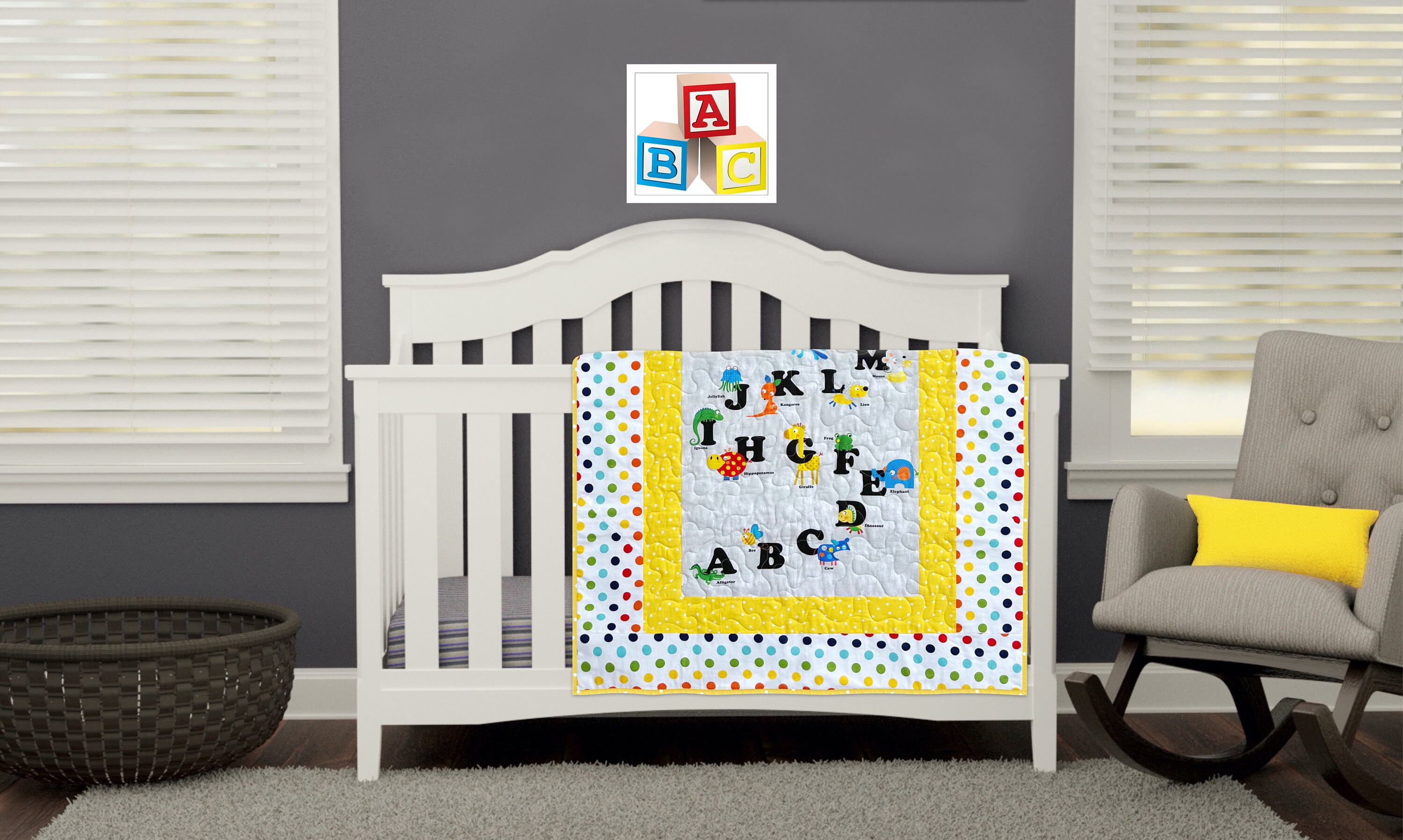 ABC Baby Gift, Alphabet Baby Quilt, ABC Height Measure, ABC Baby Gift ...