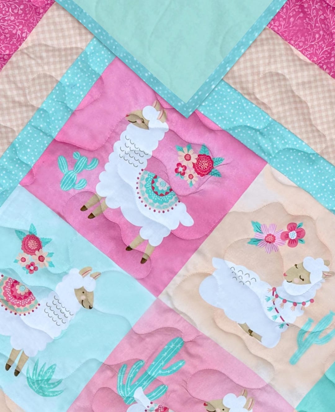 Llama Quilt, Llama Blanket, Llama Decoration, Small Lap Quilt, Woman's ...