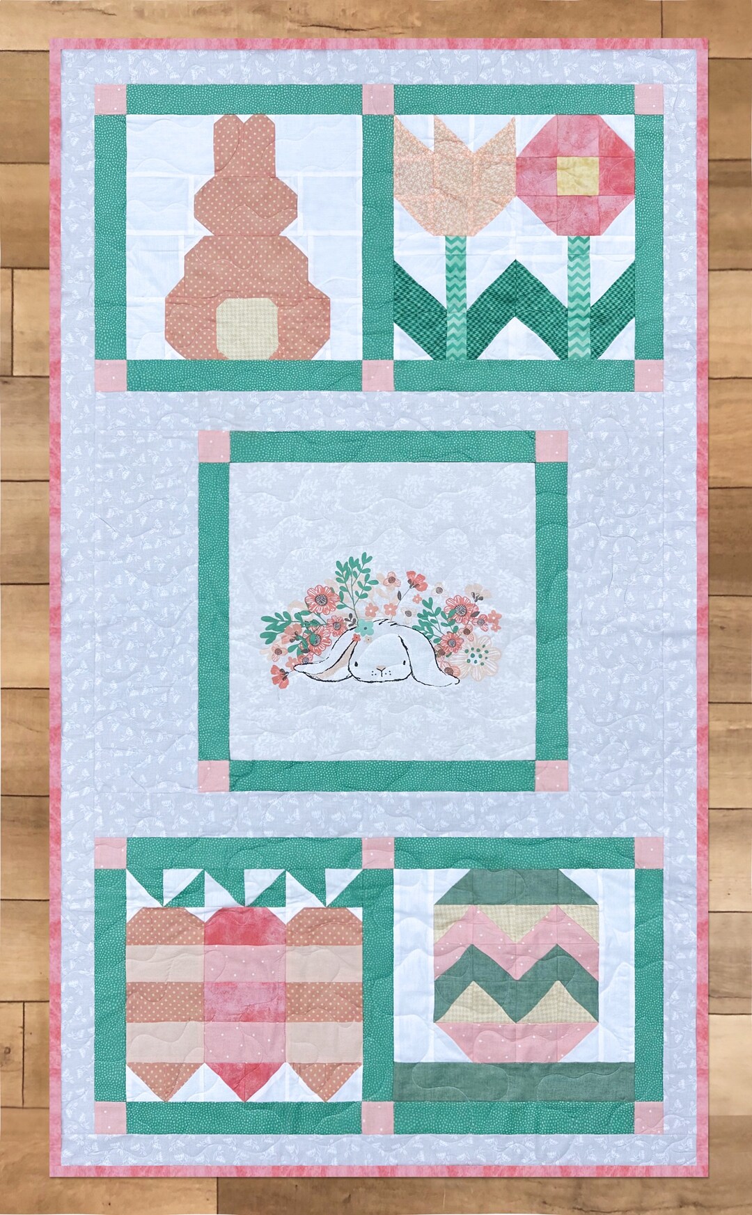 Easter Quilt, Easter Wall Hang, Easter Design Quilt, Bunny Easter Quilt ...