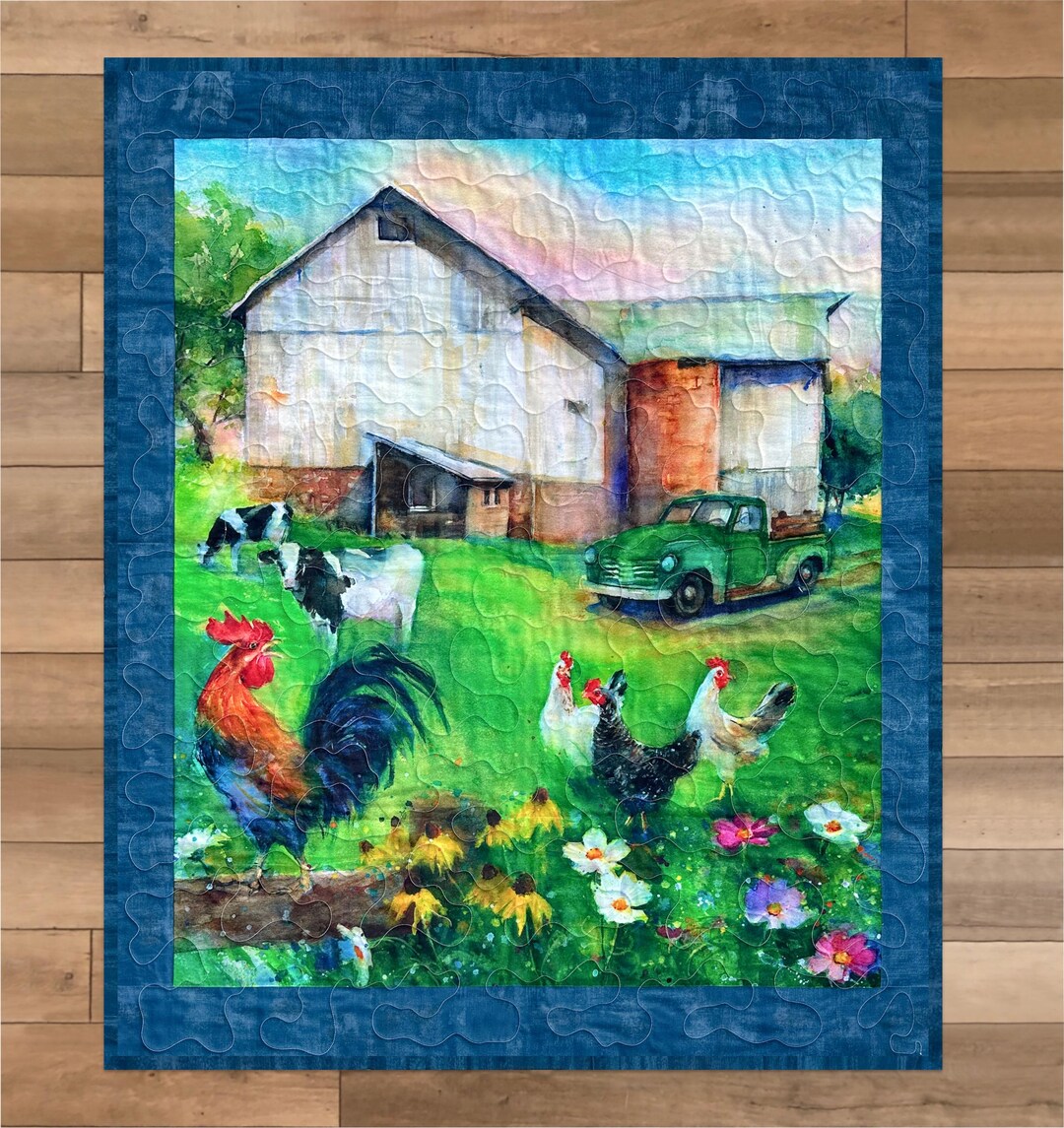 Farmers Market Quilt, Farm Theme Quilt, Farmers Market Gift, Farm to ...
