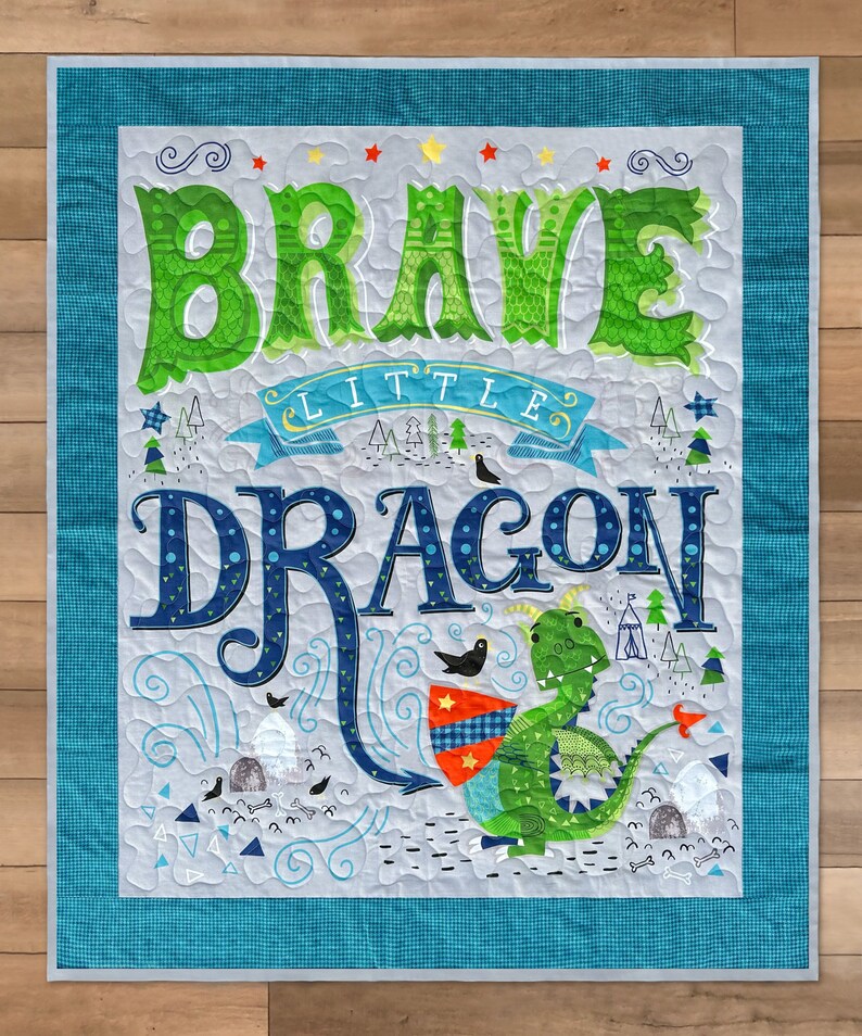 Handmade Dragon Quilt, Dragon Quilt for Child, Dragon Toddler Quilt ...