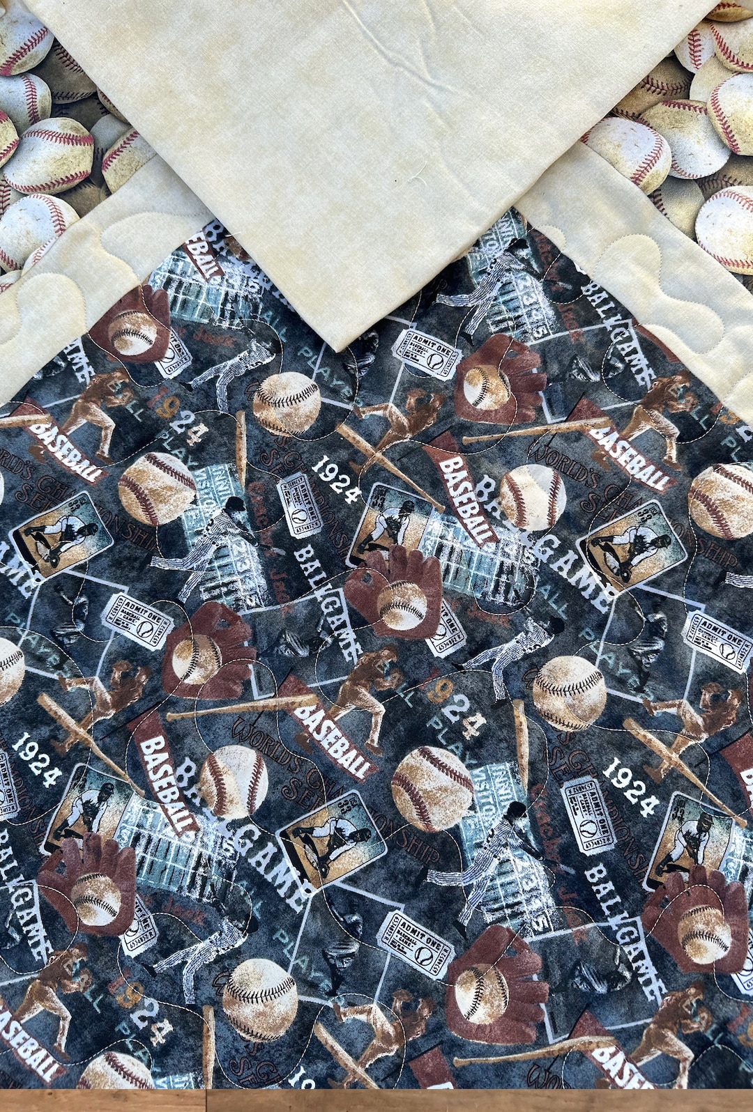 Baseball Themed Quilt, Baseball Lap Quilt, Baseball Lover Gift ...