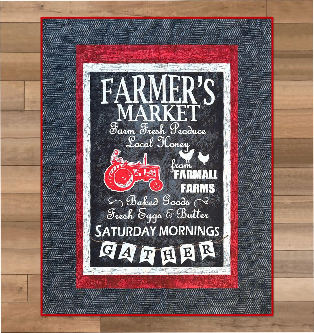 Farmers Market Quilt, Farm Theme Quilt, Farmers Market Gift, Farm to ...
