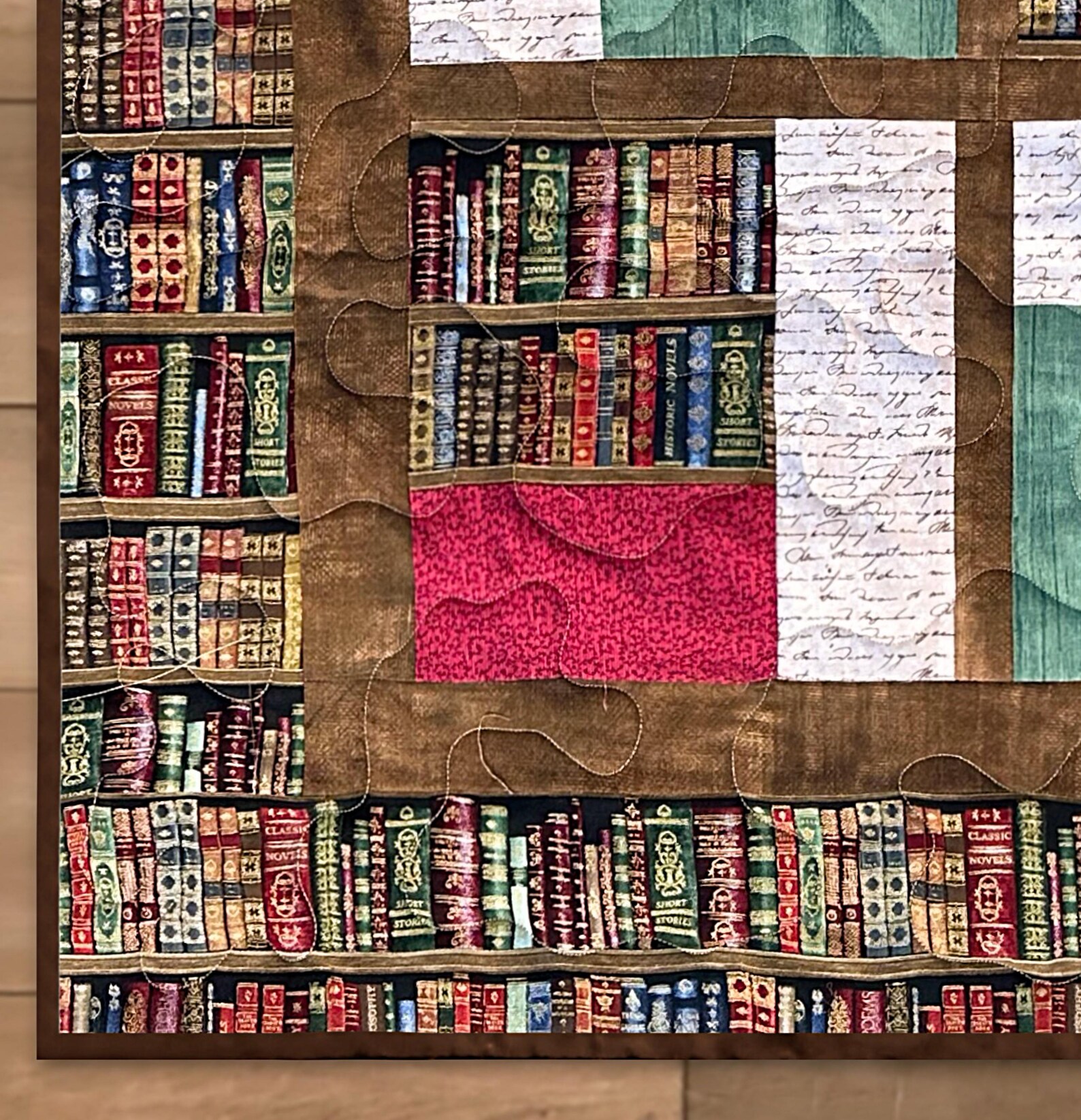 Handmade Book Quilt, Book Nook Quilt, Book Lover Gift, Reading Quilt ...
