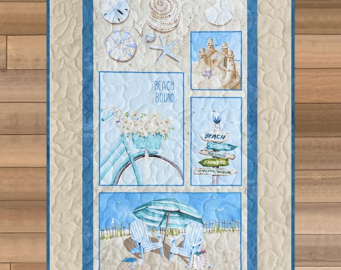 Ocean Theme Quilt, Beach Theme Quilt, Summer Fun Decor, Beach House Decor, Quilt for Beach House ...