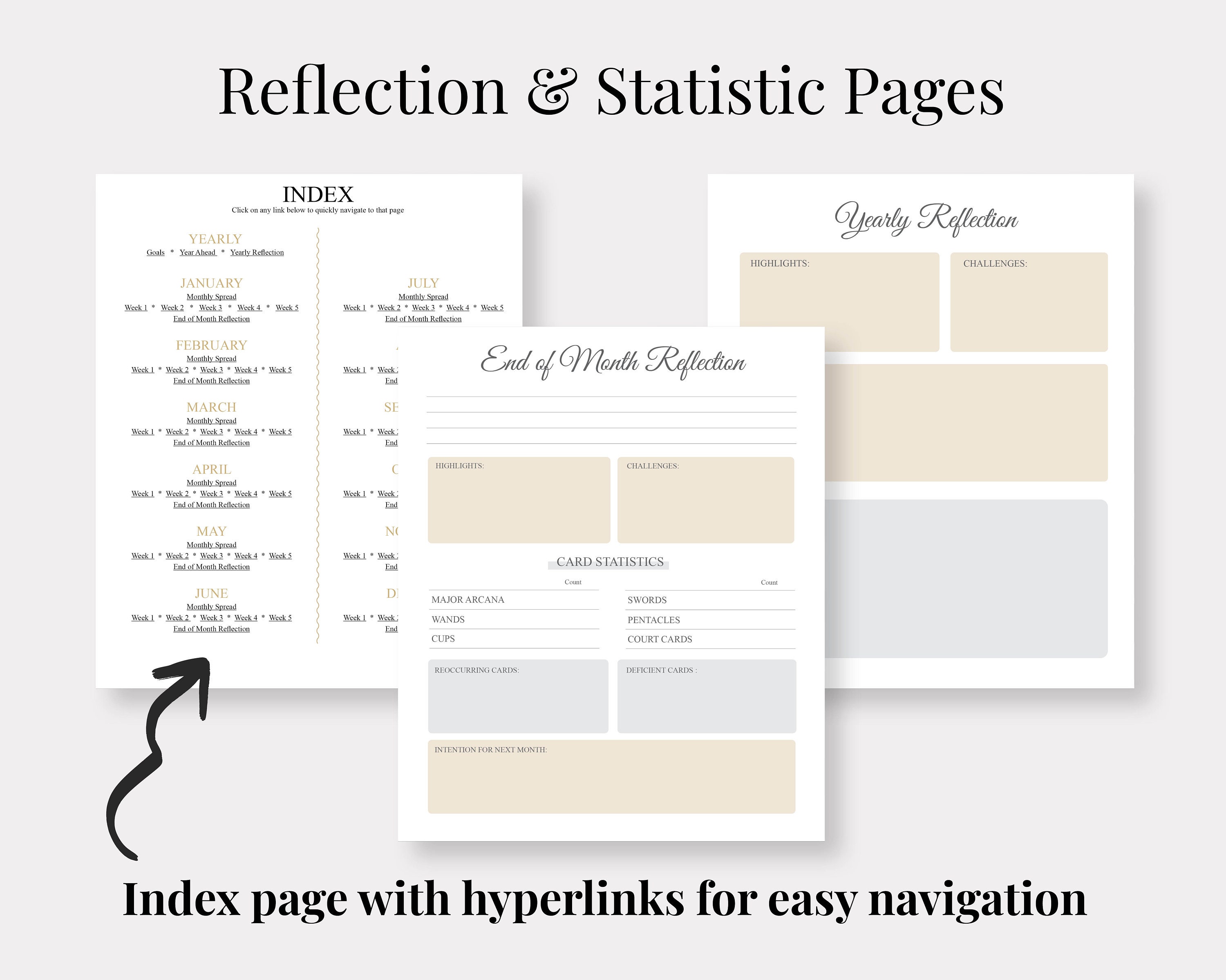 Digital Tarot Journal Tarot Workbook Daily Weekly Monthly - Etsy