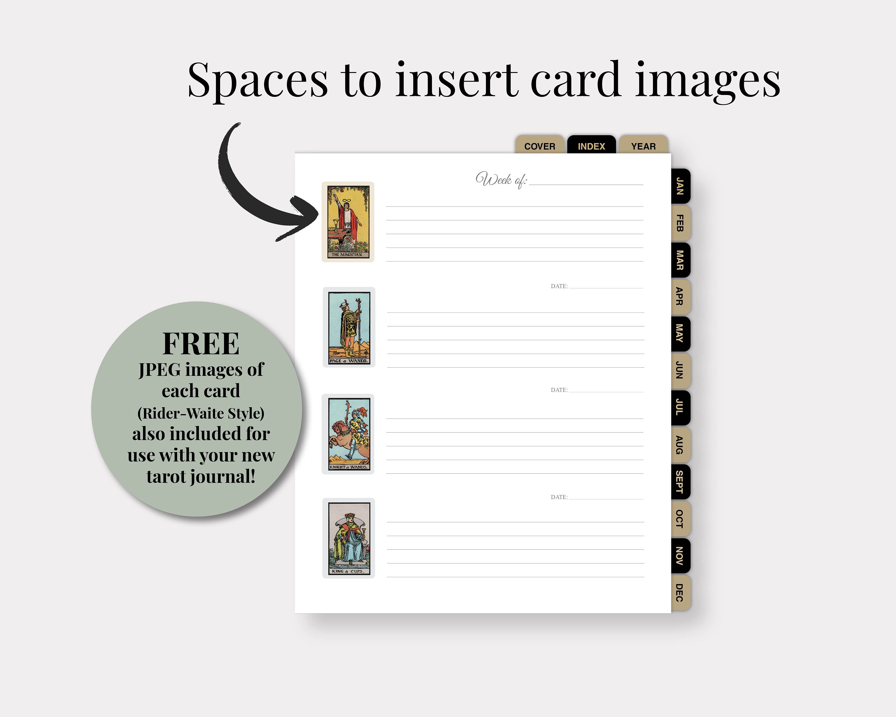 Digital Tarot Journal Tarot Workbook Daily Weekly Monthly - Etsy