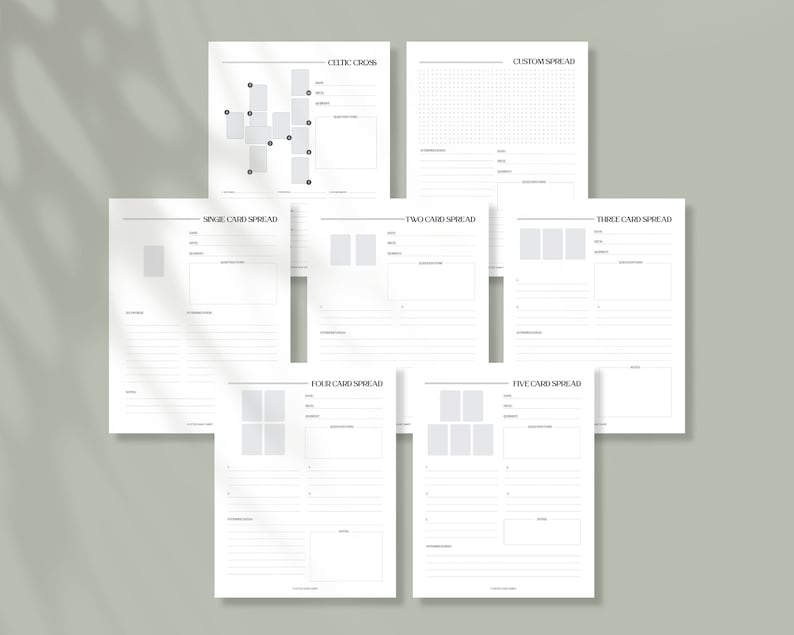 Printable Tarot Spread Worksheets, Tarot Journaling, Log Your Tarot ...