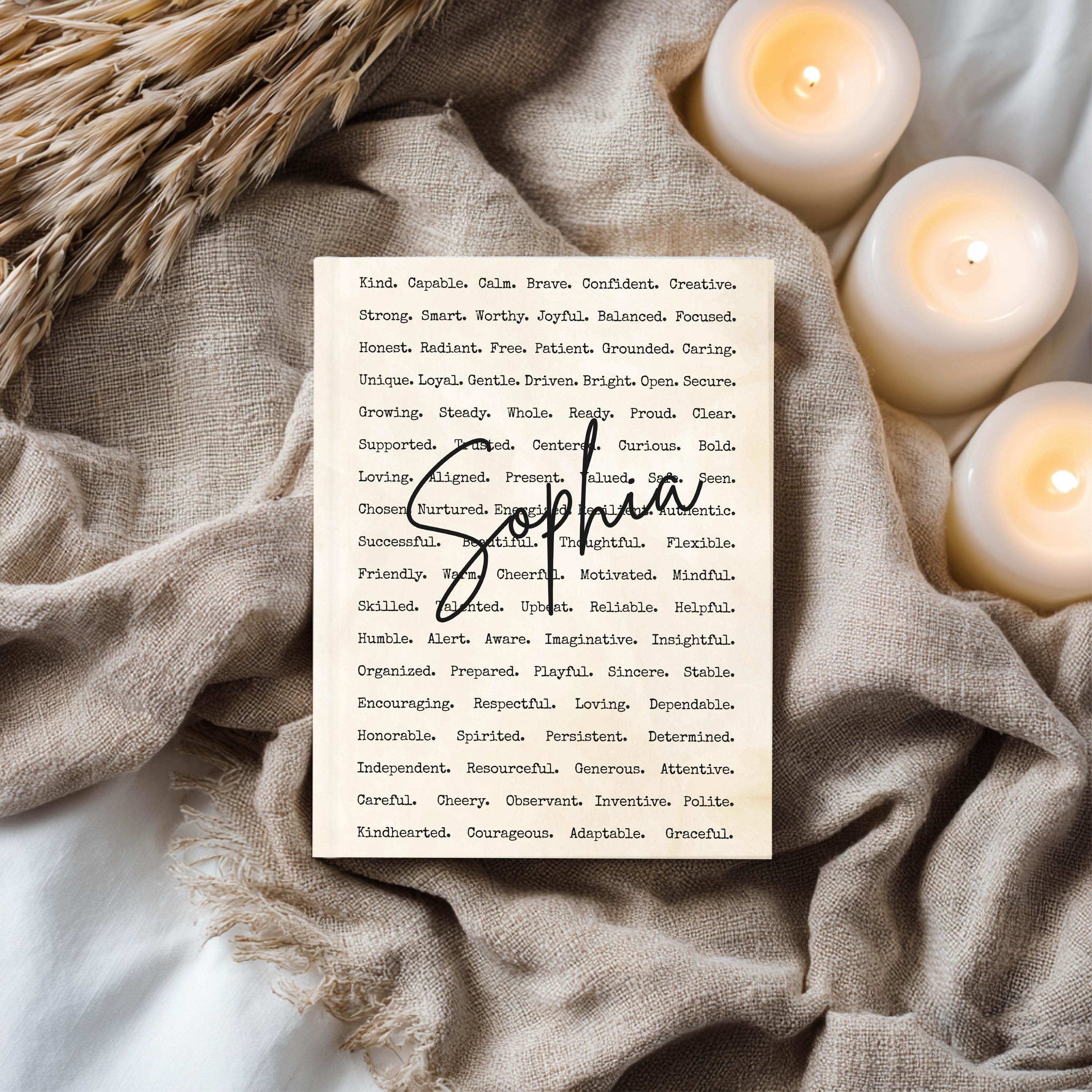 Personalized Affirmations Journal, Custom Name Notebook, Positive Words ...