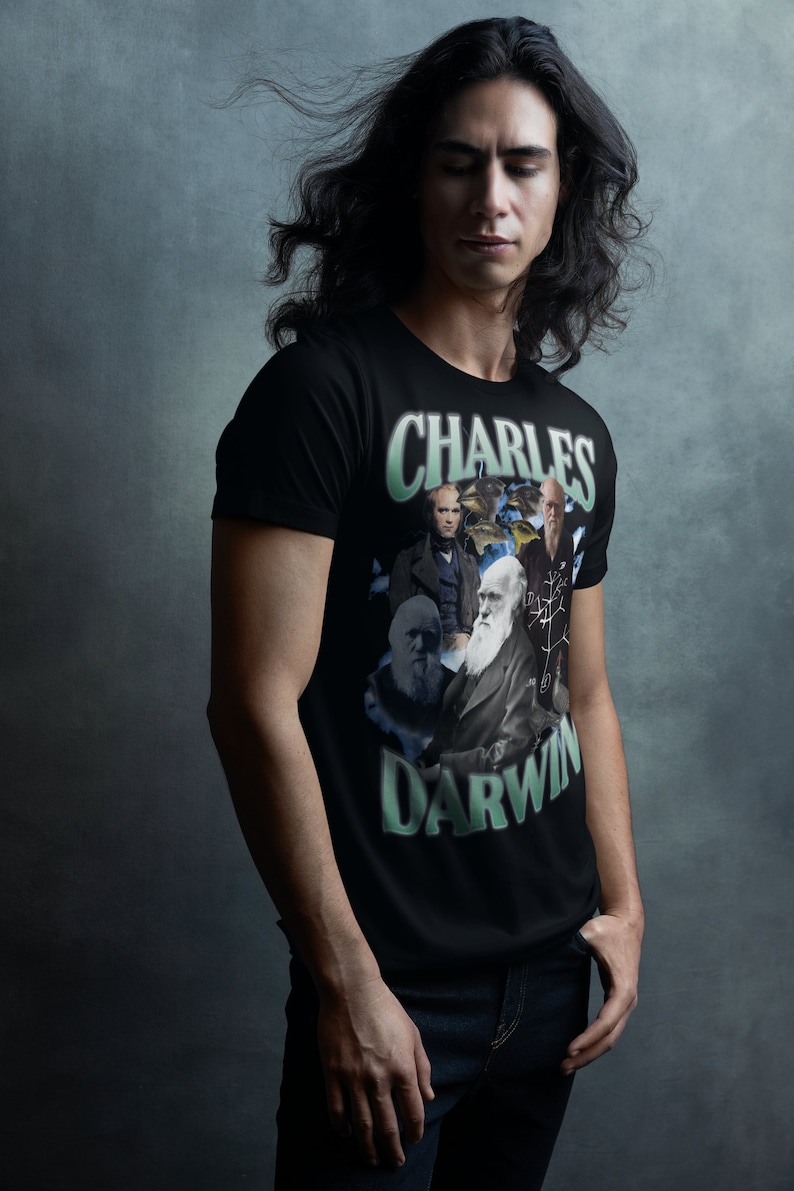 Charles Darwin Bootleg Merch Style T-shirt | 90s Vintage Science Shirt ...