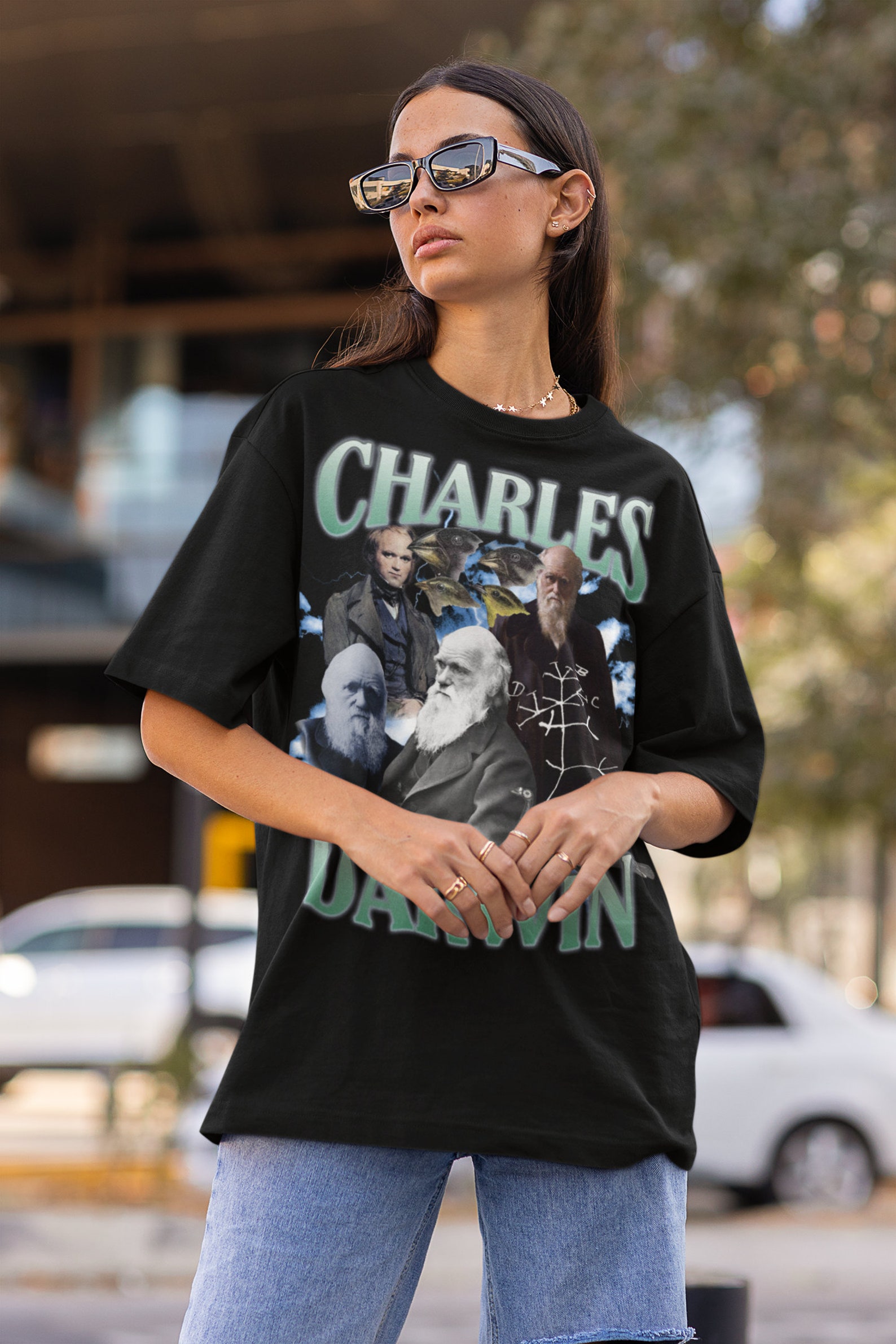 Charles Darwin Bootleg Merch Style T-shirt | 90s Vintage Science Shirt ...