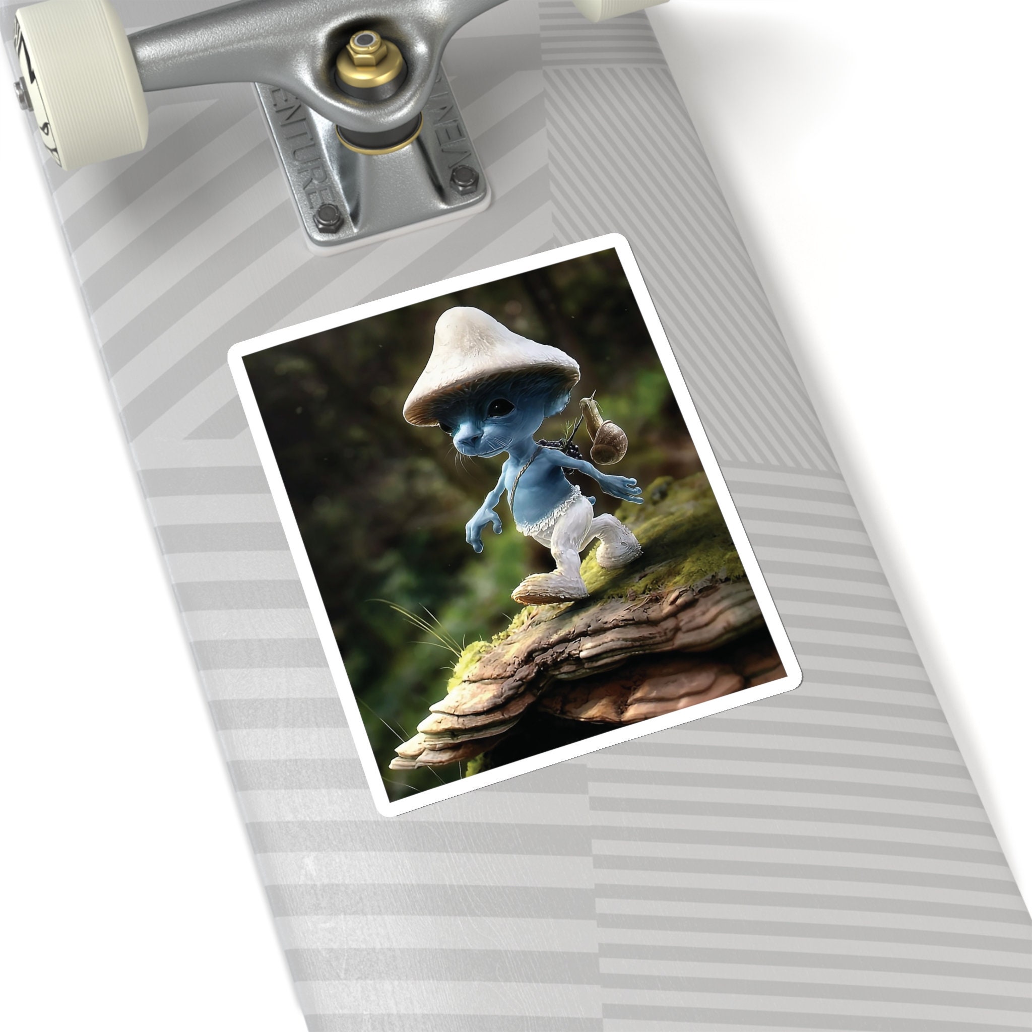 Smurf Cat Sticker, We Live We Love We Lie Cat Smurf Meme Sticker ...