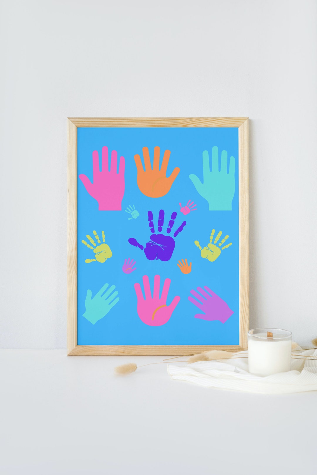 Hands Art Print, Unframed Digital Download, Hand Print Wall Art, Kids ...