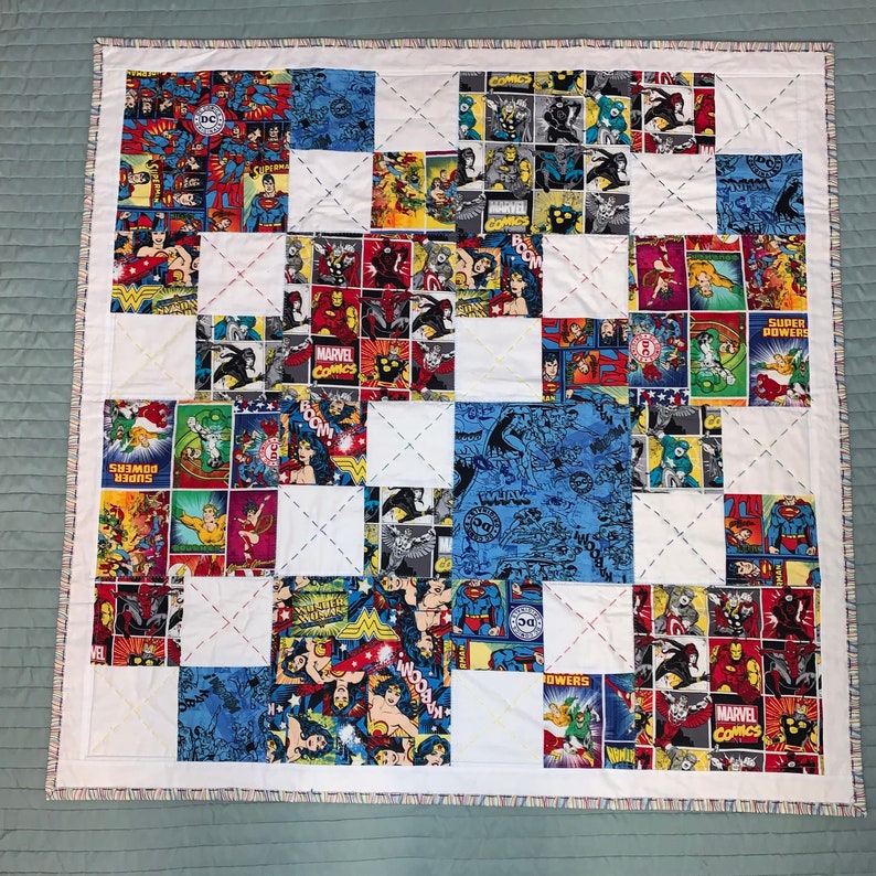 Superhero Baby/toddler Quilt - Etsy