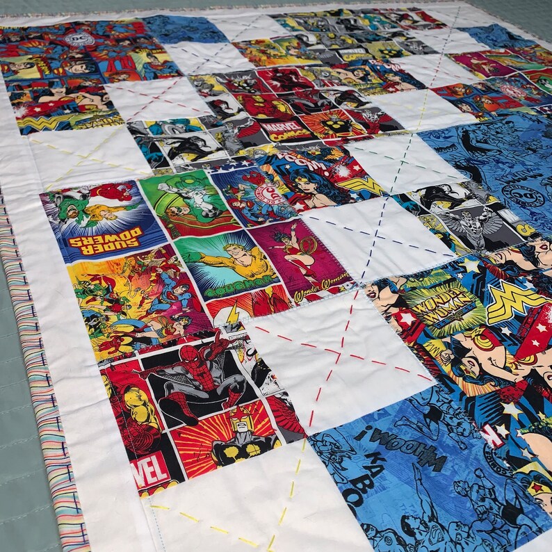 Superhero Baby/toddler Quilt - Etsy
