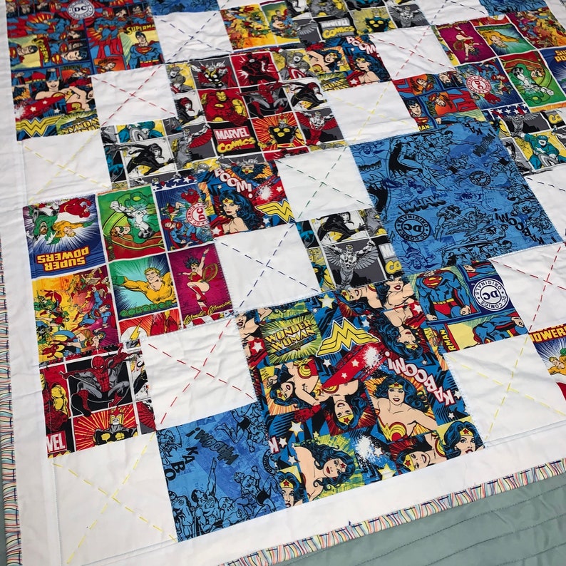 Superhero Baby/toddler Quilt - Etsy