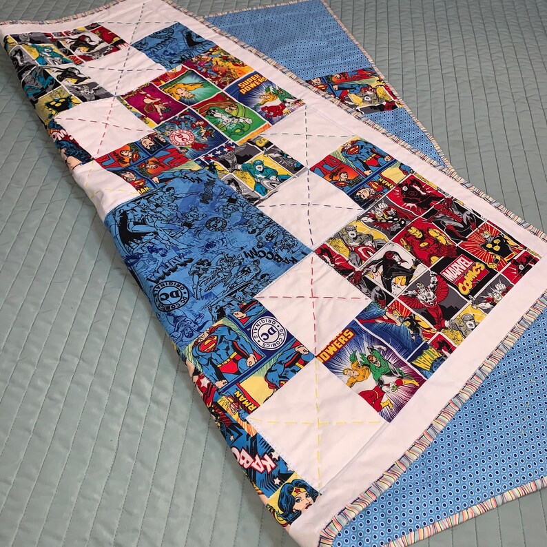 Superhero Baby/toddler Quilt - Etsy