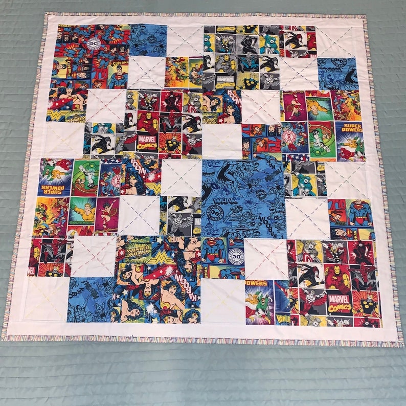 Superhero Baby/toddler Quilt - Etsy