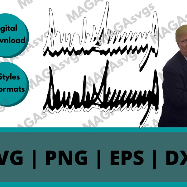 Trump Black and White Svg - Etsy