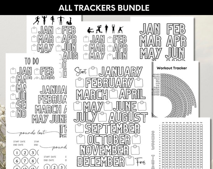Printable 2025 Workout Tracker Daily Exercise Track Monthly Weight Loss ...