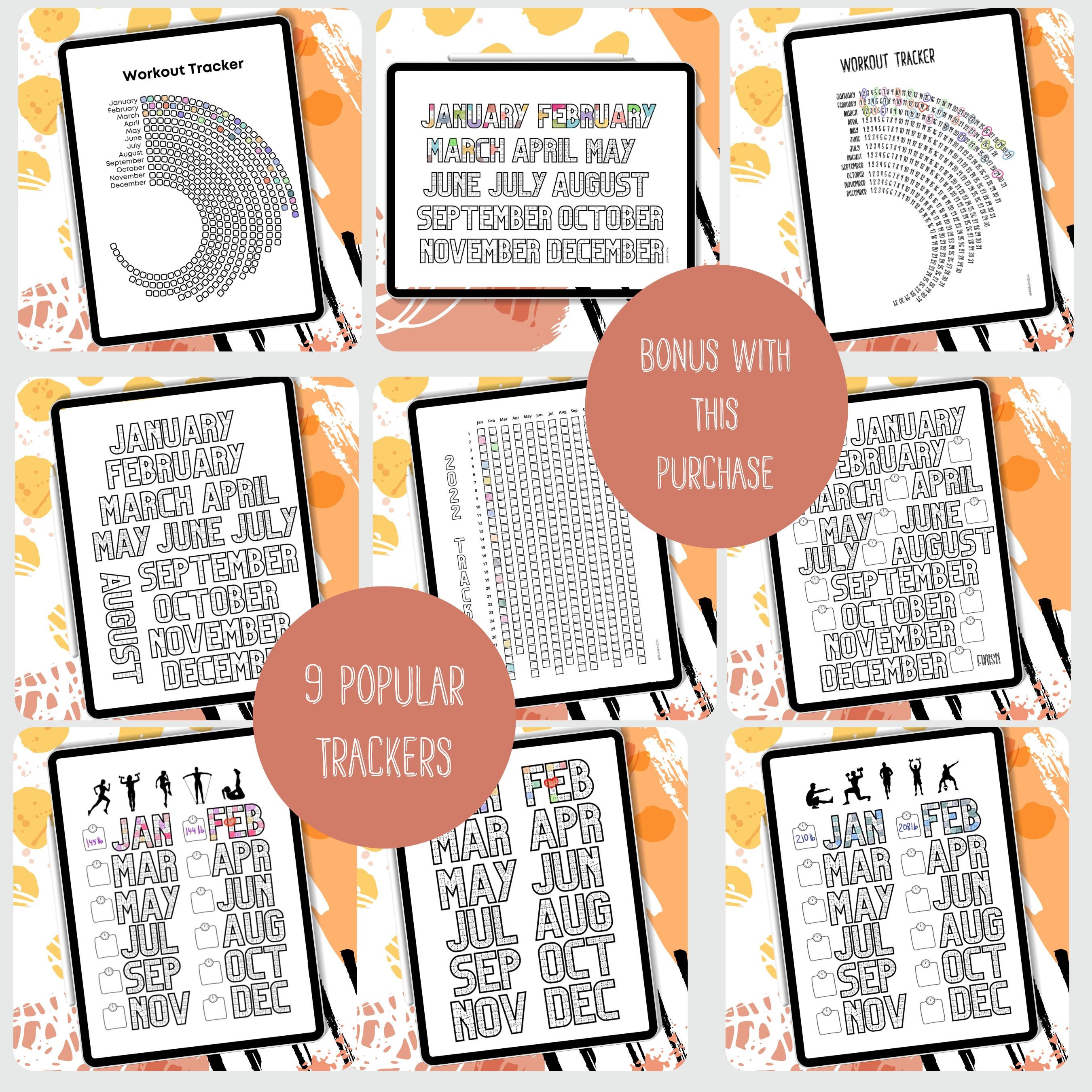 2025 Visual Daily Habit Tracker Bundle Printable Calendar Daily Cycle ...