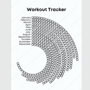 2025 Bundle Circular Workout Tracker Printable Daily Exercise Track ...