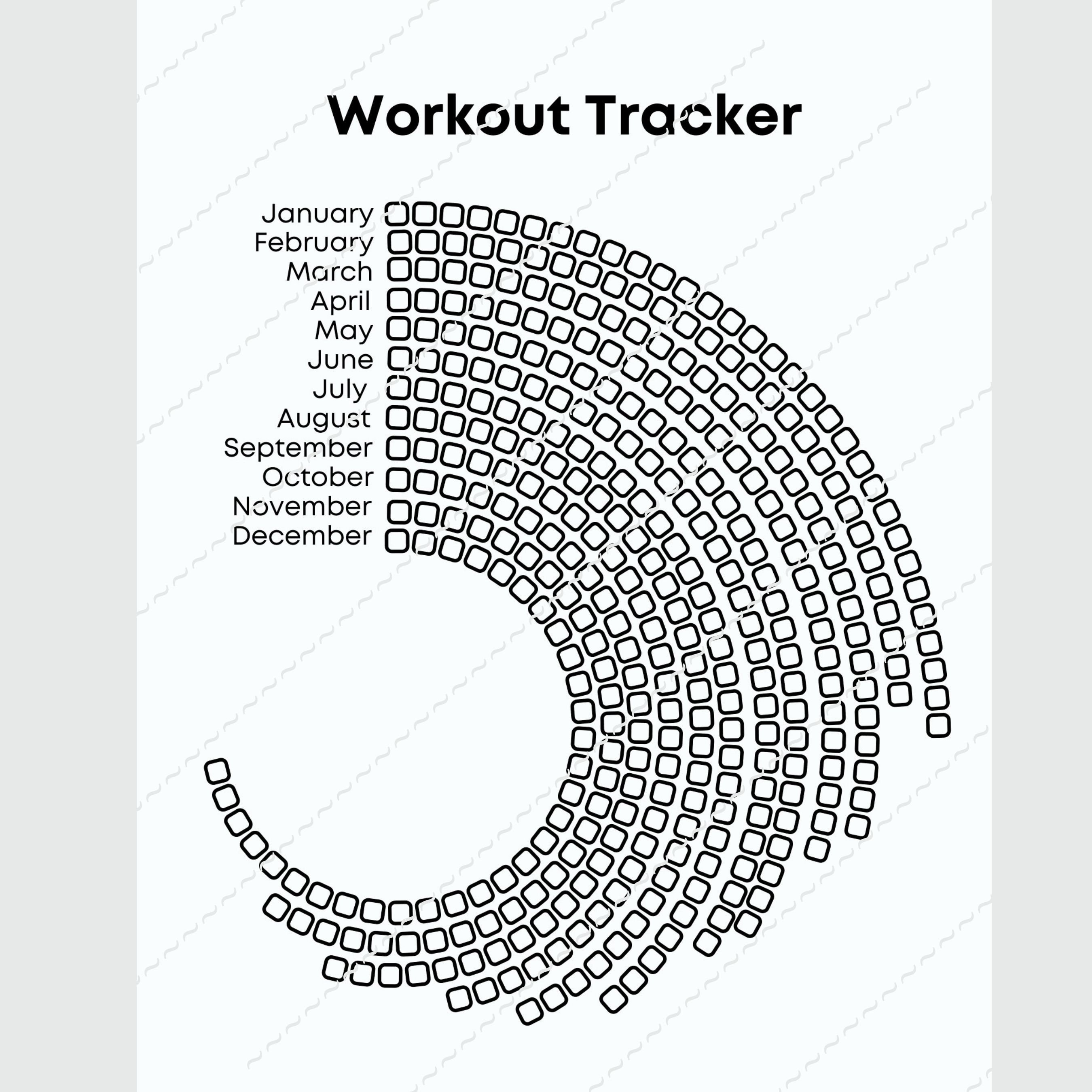 2025 Bundle Circular Workout Tracker Printable Daily Exercise Track ...