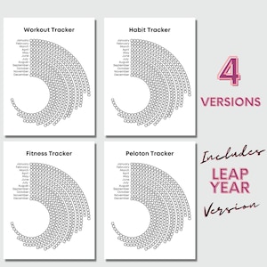 2025 Bundle Circular Workout Tracker Printable Daily Exercise Track ...