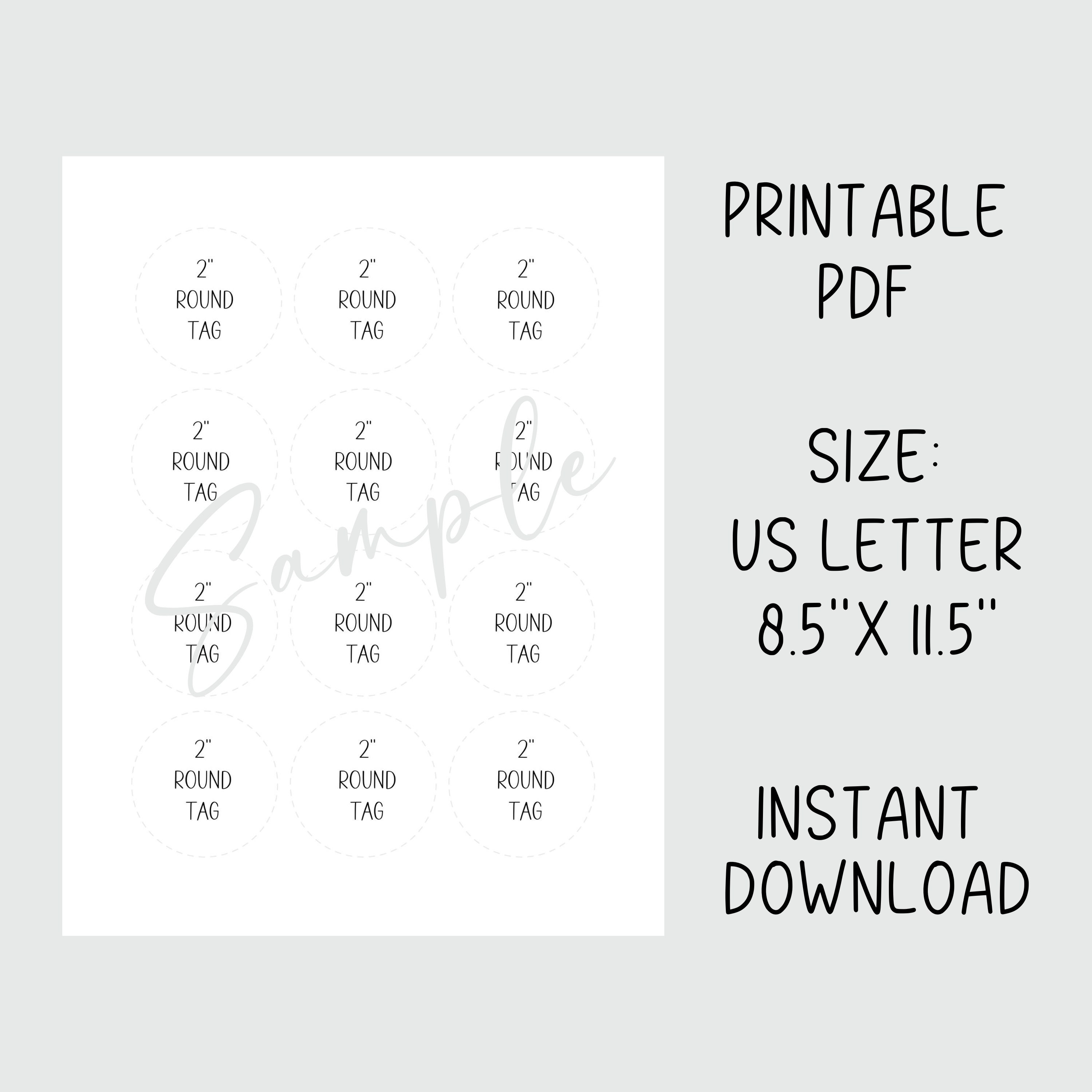 Printable Happy Father's Day Gift Tag 2'' Round Father's Day Gift Tag ...