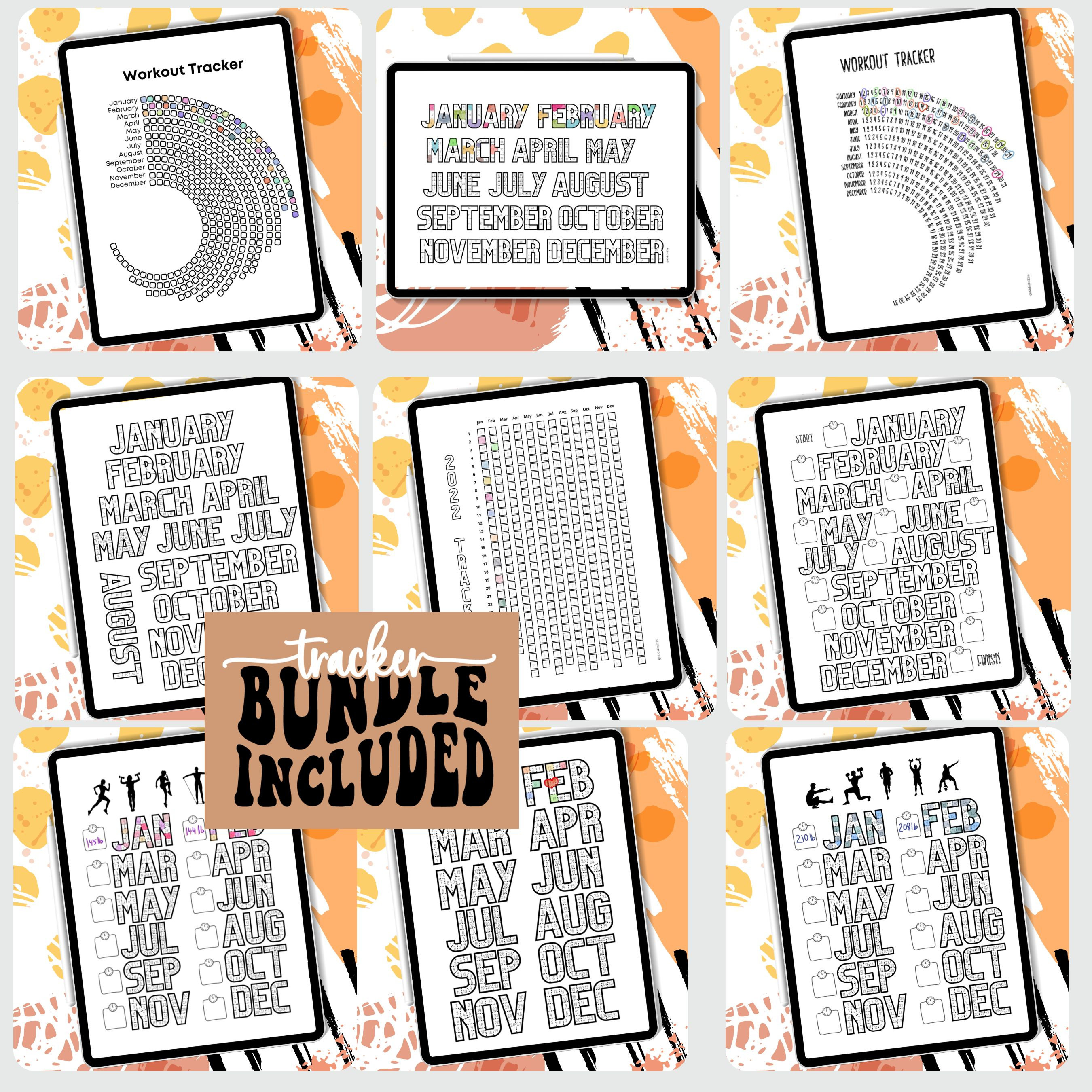Printable 2025 Workout Tracker Daily Exercise Track Monthly Weight Loss ...